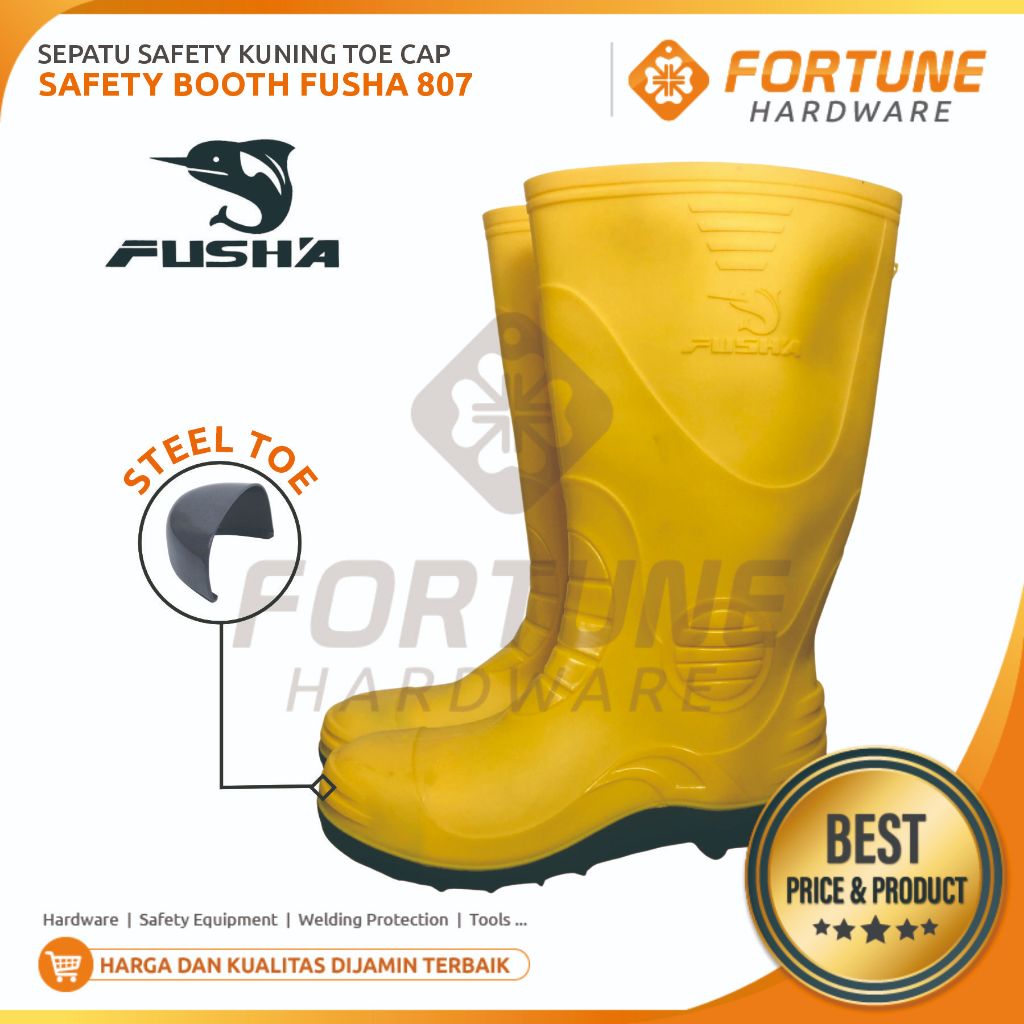 Jual Sepatu Booth Fusha 807 Safety Booth Kuning Toe Cap Anti Slip ...