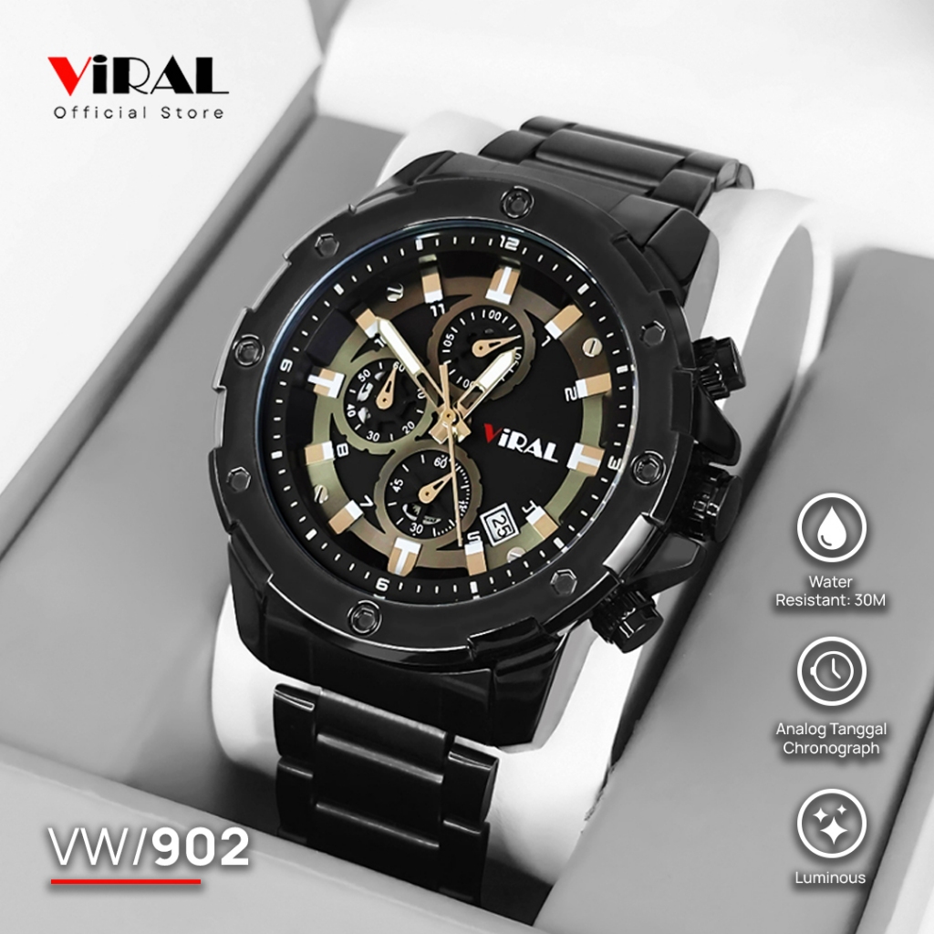 Jual ViRAL Watch - Jam Tangan Pria Chronograph Japan Quality 902 Anti ...