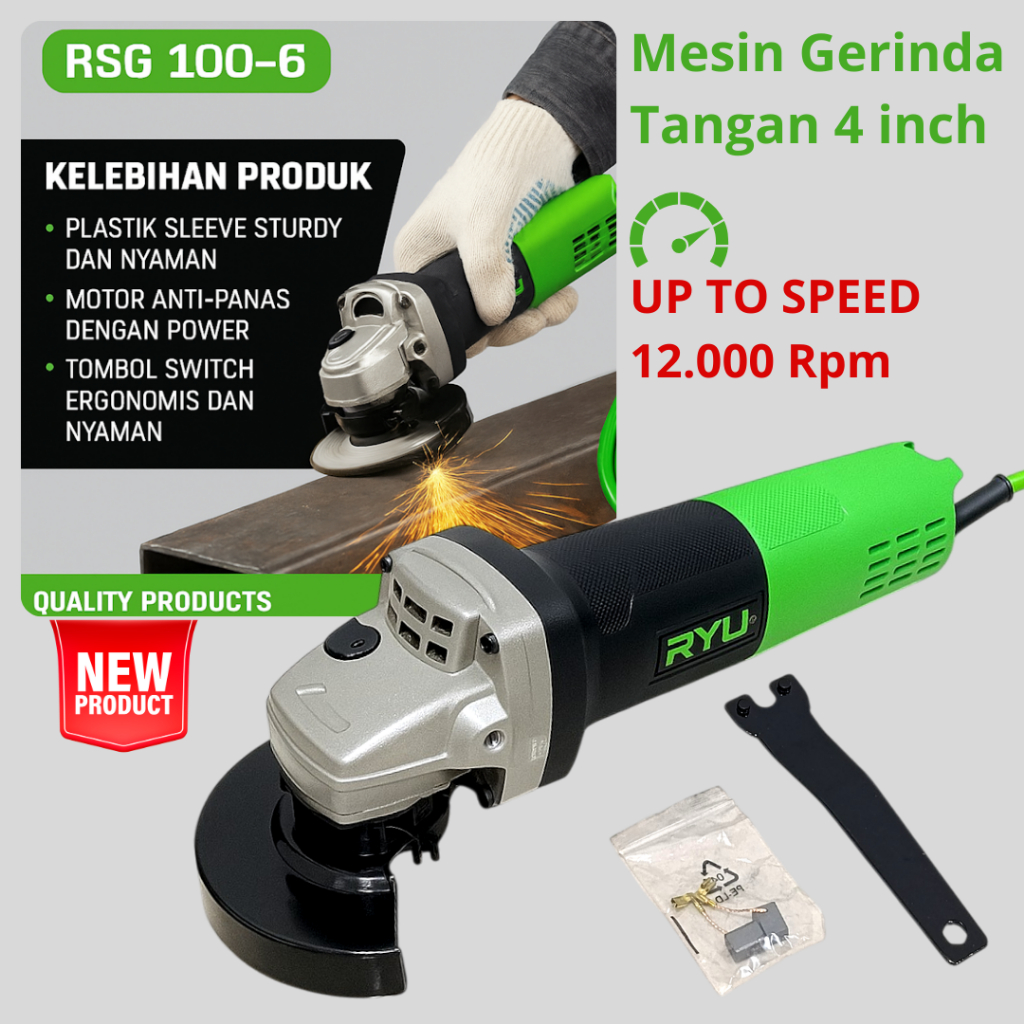Jual Mesin Gerinda Tangan RYU RSG 100-6 4 inch Gerenda Gurinda Grinda Listrik Multifungsi Mesin ...