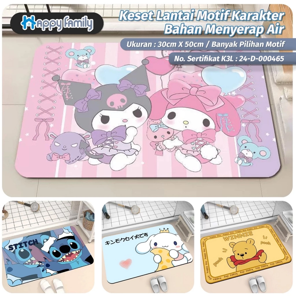 Jual (HF) BELI LOKAL Keset Lantai Motif Karakter Lucu/Keset Polyester ...