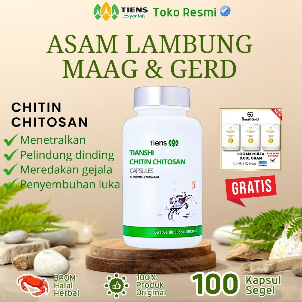 Jual Obat Asam Lambung Maag dan Gerd Chitin Chitosan Tiens Original 100 ...
