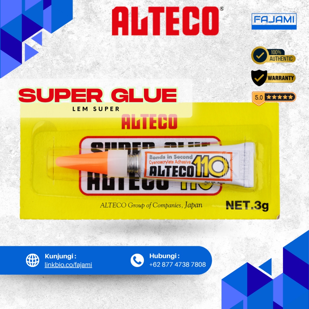 Jual Lem Alteco Super Glue 110 Original - Lem Kuat untuk Plastik, Logam ...