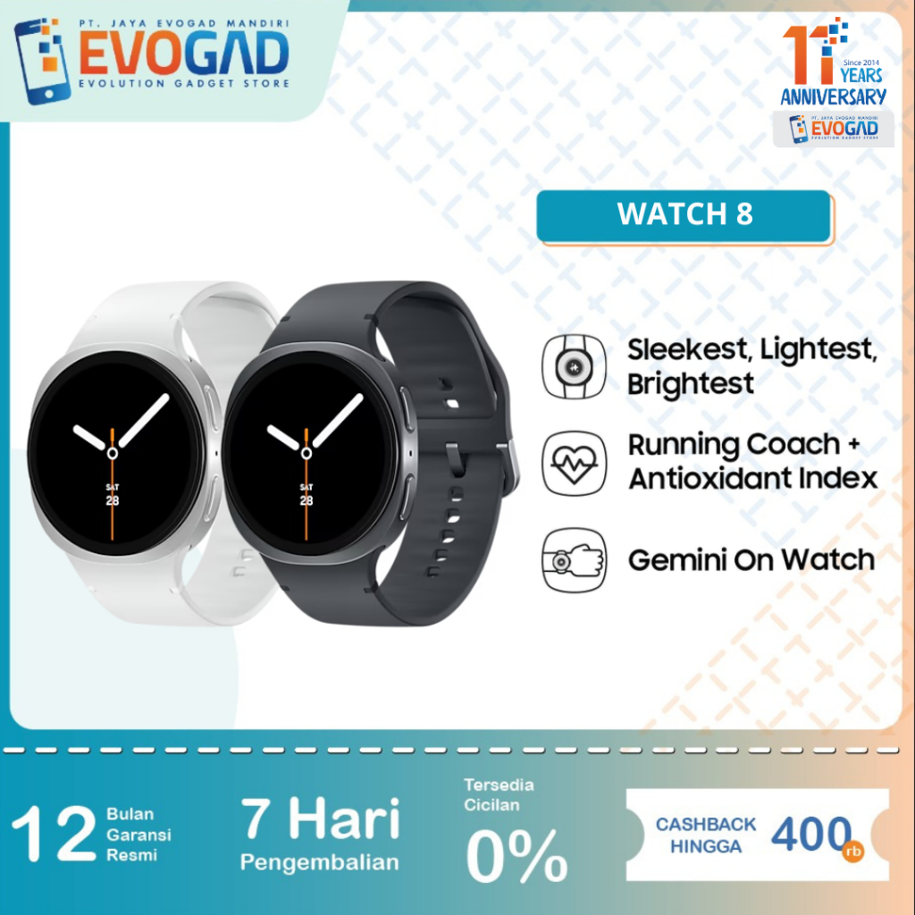 Jual Samsung Galaxy Watch 8 40mm & 44mm | Bluetooth, Smartwatch AI ...
