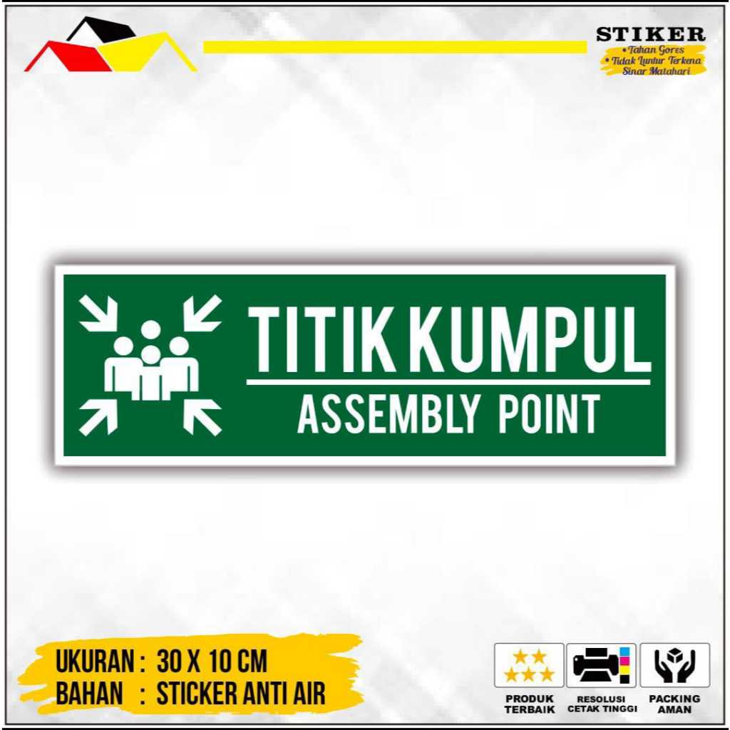Jual SIGN / RAMBU STIKER TITIK KUMPUL EVAKUASI LANDSCAPE | Shopee Indonesia