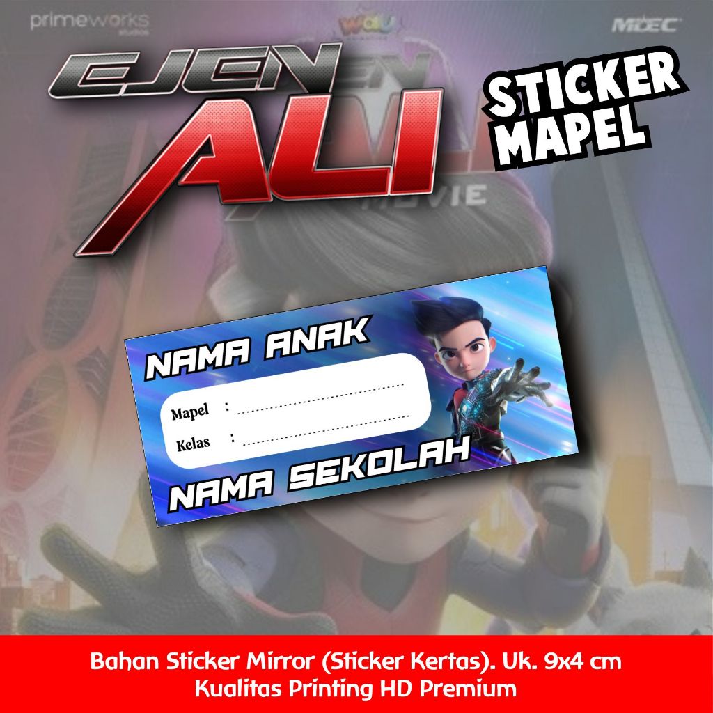 Jual STICKER NAMA MAPEL SEKOLAH 35 PCS KARAKTER EJEN ALI GHAZALI 2025 ...