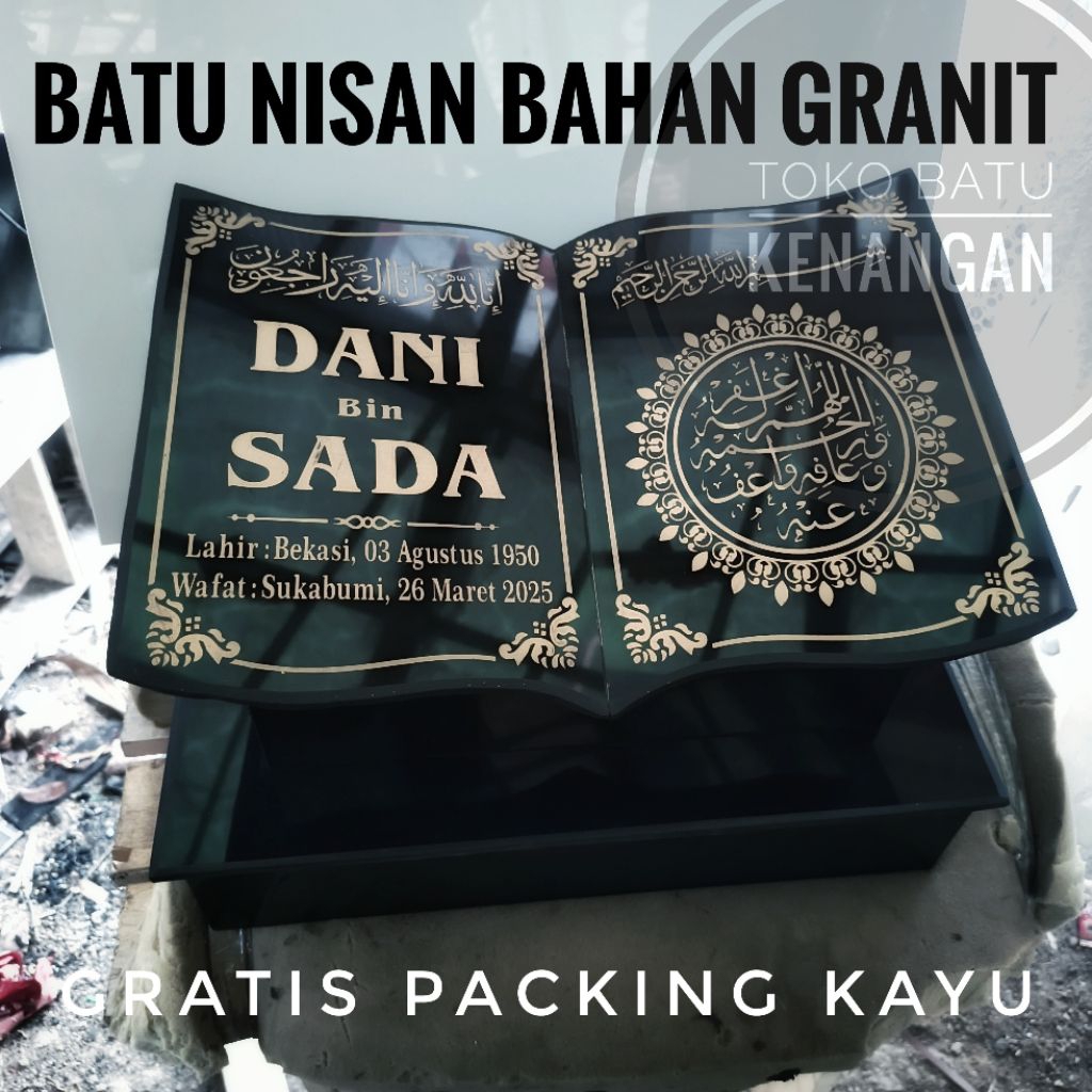 Jual BATU NISAN KALIGRAFI DOA KHUSUS DOA ALMARHUM BAHAN GRANIT UKIRAN ...