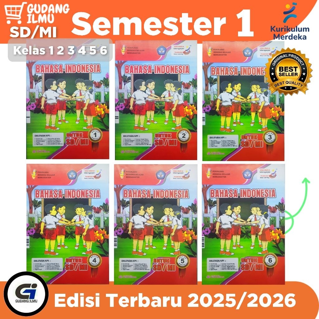 Jual Lks Bahasa indonesia SD/MI kelas 1 2 3 4 5 6 semester 1 Kurikulum merdeka l deep learning l ...