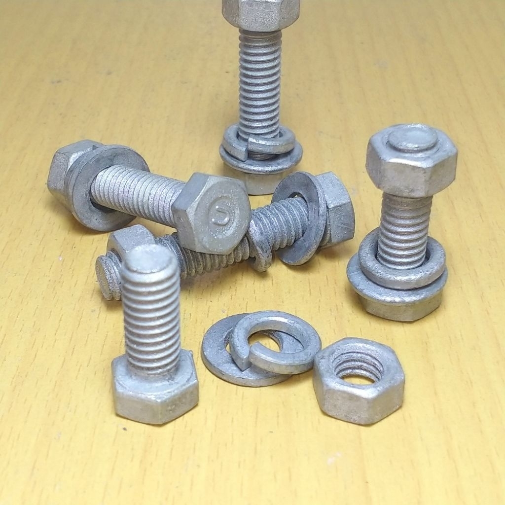 Jual baut mur hdg 5/16x3/4" baut mur inchi #8mm kasar kunci 12 baut galvanis anti karat isi 10 ...