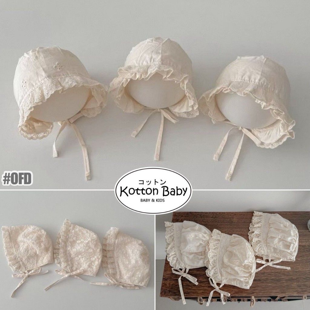 Jual 0-3 thn || Topi Bonnet Bayi Newborn Anak Emen Anak Impor kotton ...