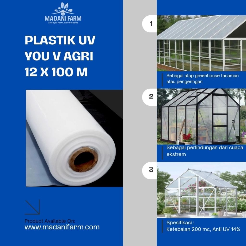 Jual Plastik UV Merk You V Agri 12 x 100 Meter Ketebalan 200 Micron ...