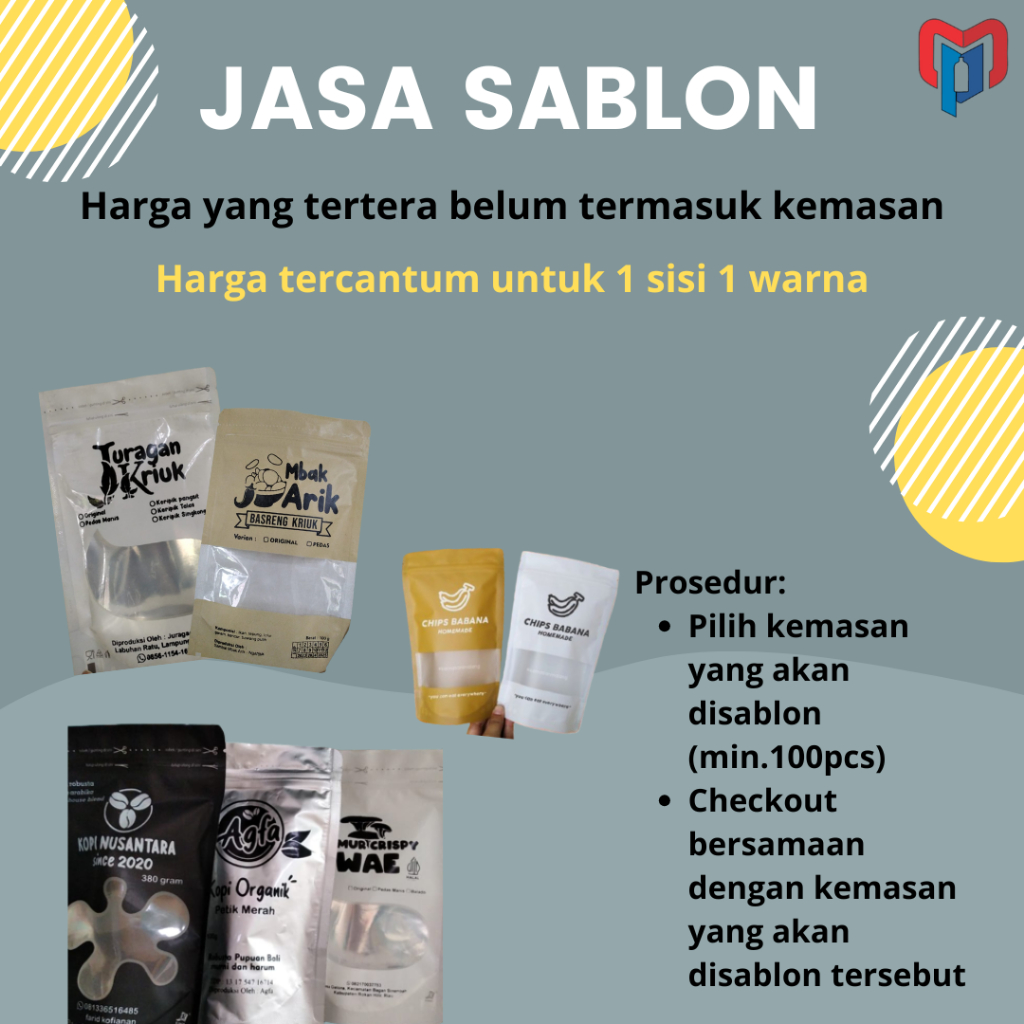 Jual BIAYA JASA SABLON KEMASAN / CUSTOM DESAIN MERK SENDIRI (BELUM ...