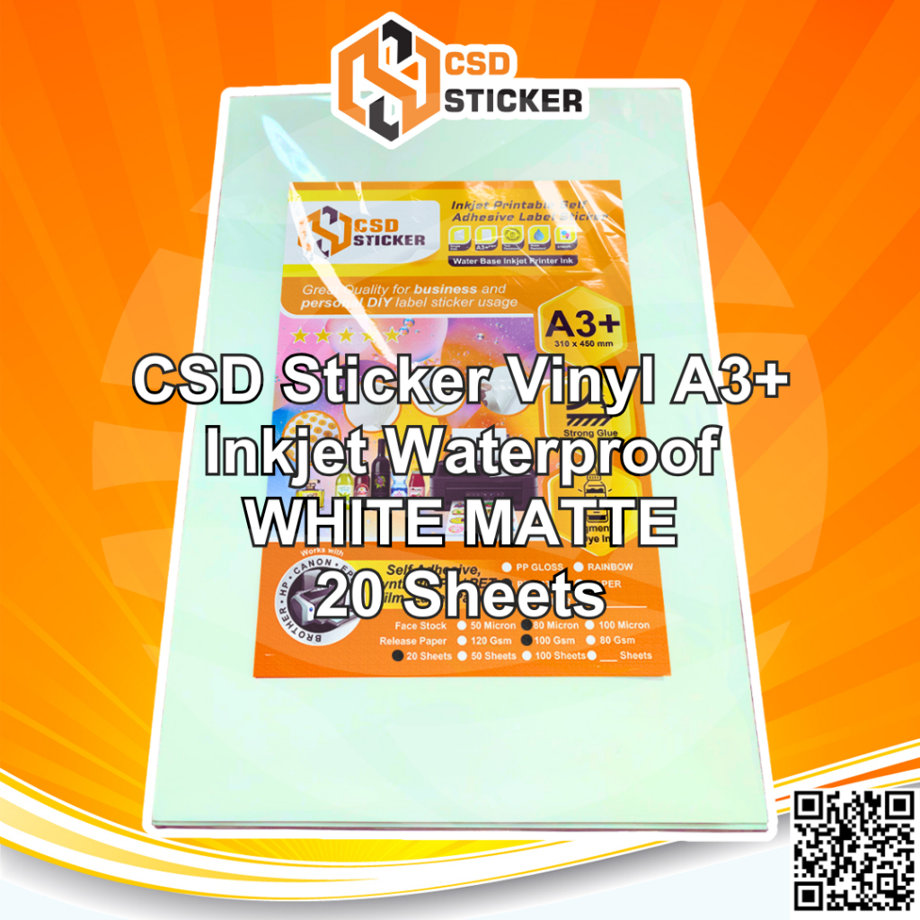 Jual NEW CSD Sticker Vinyl Print Inkjet A3+ Stiker Label Waterproof ...