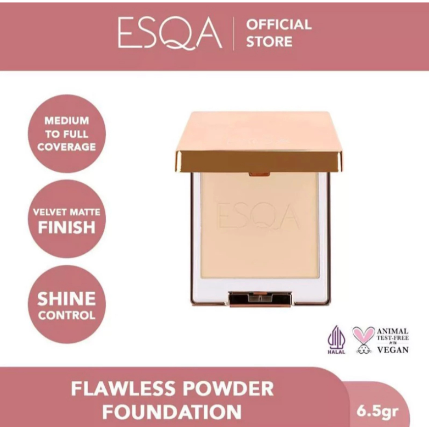 Jual ESQA Flawless Powder Foundation 6.5gr matte finish | Shopee Indonesia