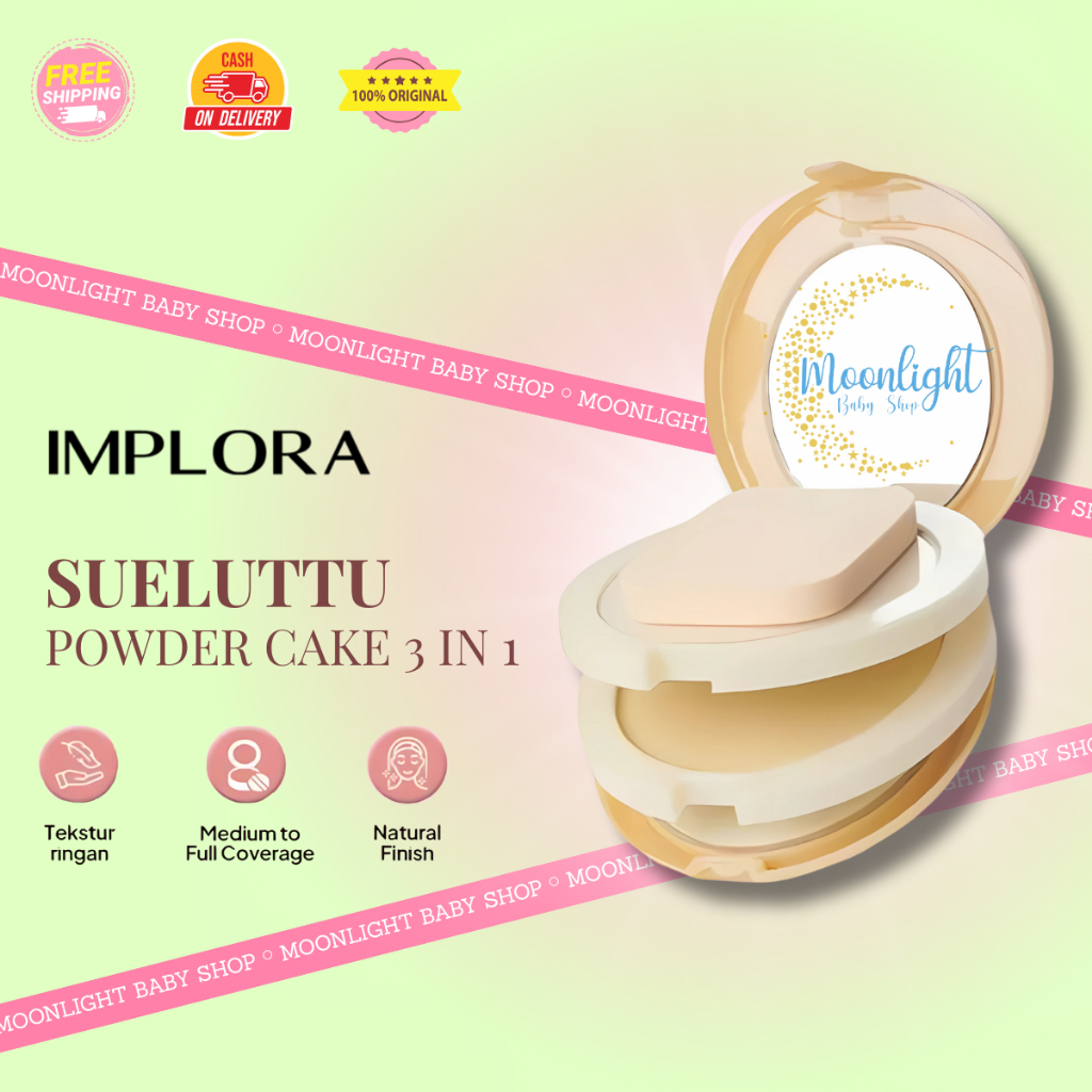 Jual Implora Bedak Sueluttu Powder Cake 3in1 320 ️BPOM | Two Color Two ...