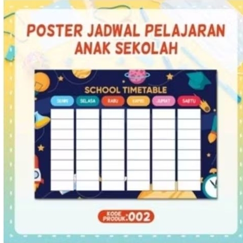 Jual Cetak Poster Jadwal Pelajaran Mapel Mata Pelajaran | Shopee Indonesia