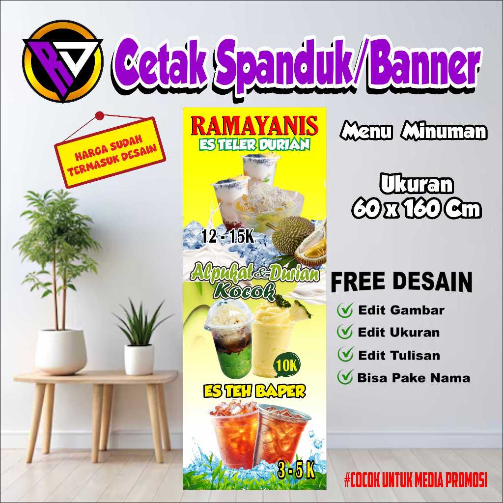 Jual SPANDUK BANNER MENU MINUMAN | Shopee Indonesia