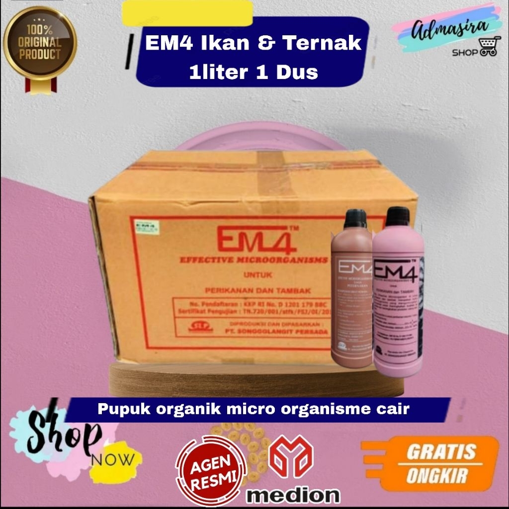 Jual Pupuk Organik Cair EM4 1liter Karton Dus isi 15 micro organisme ...