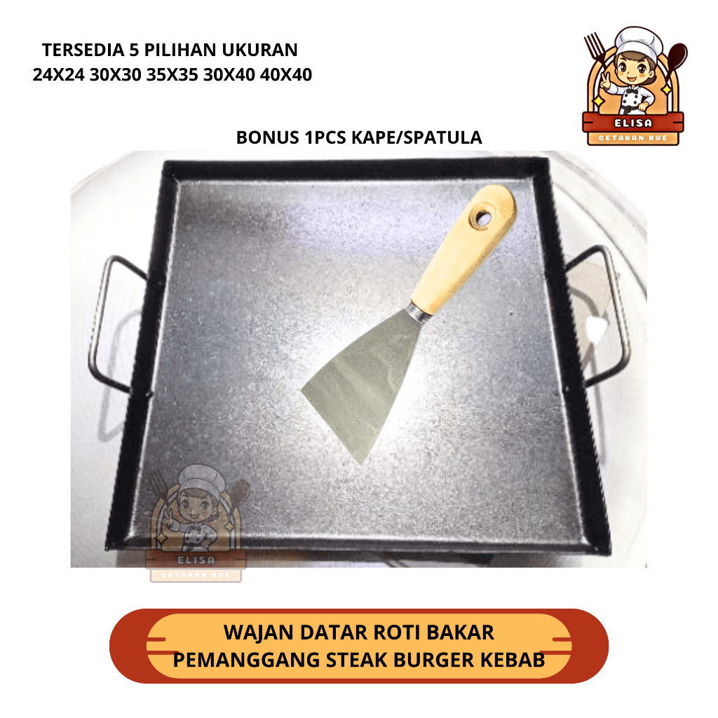 Jual Wajan Datar Pemanggang Roti Bakar Steak Burger Anti Lengket Uk ...