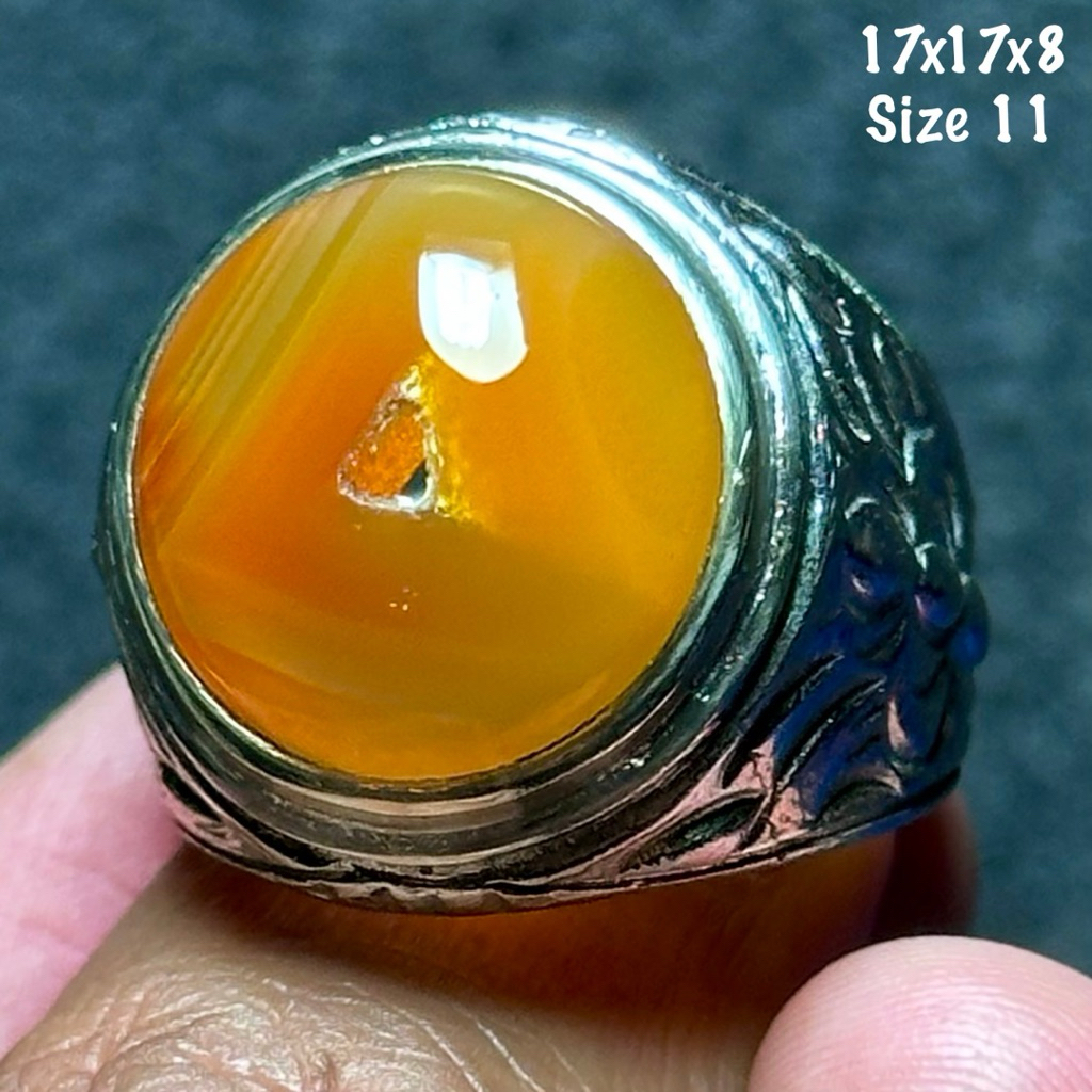 Jual Cincin Batu Akik Natural Baturaja Junder Segitiga Combong Alami ...