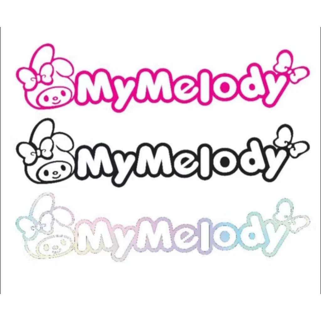 Jual MY MELODY Logo Cutting Sticker custom size 10 x 40 cm | Shopee ...