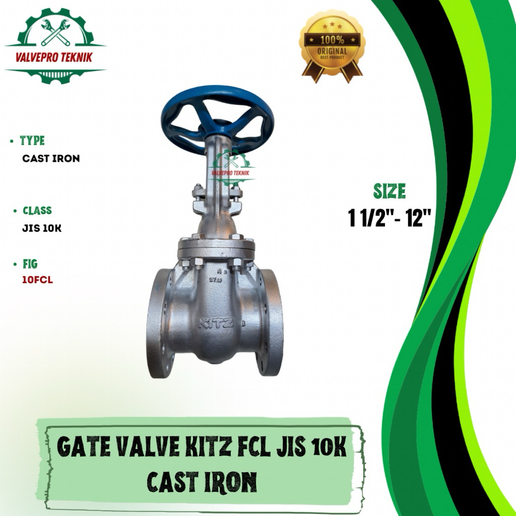 Jual GATE VALVE FCL KITZ 4” INCH JIS 10K CAST IRON ORIGINAL | Shopee Indonesia