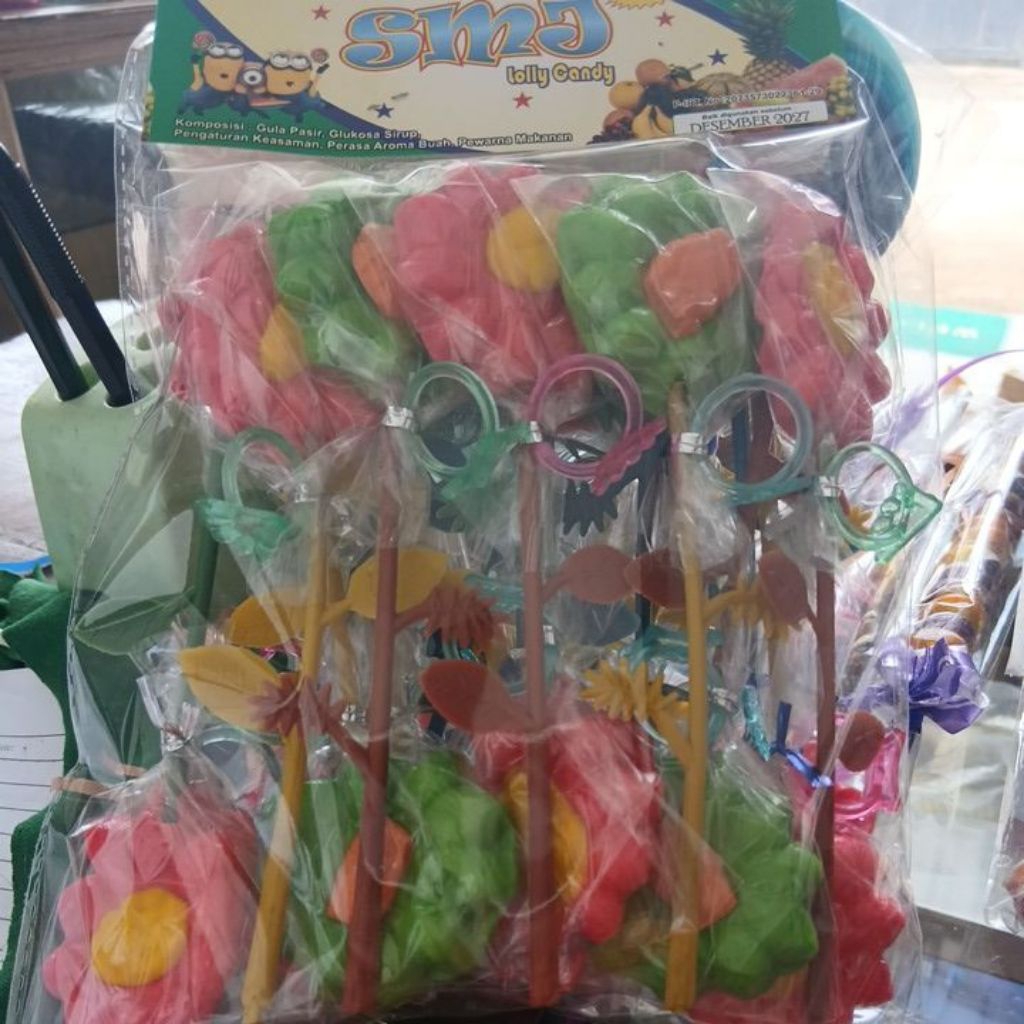 Jual Lolipop viral bunga matahari berhadiah cicin (free kardus dan ...