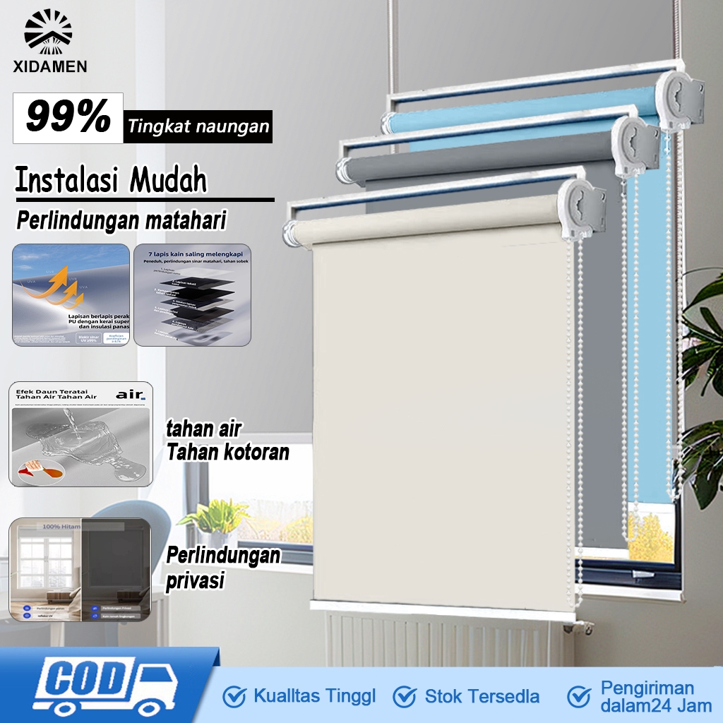 Jual Tirai Tingkat Bayangan 100%Tirai Gulung Tahan Air dan Tahan Minyak ...