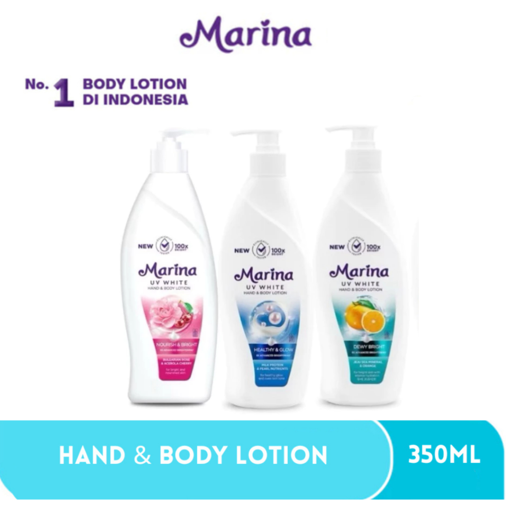 Jual Marina Hand & Body Lotion With Pump 350 ML - Moisturizing | Body ...
