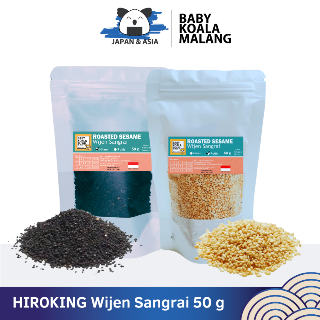 Jual HIROKING Biji Wijen Putih & Hitam Sangrai 50 g Halal │ Roasted ...
