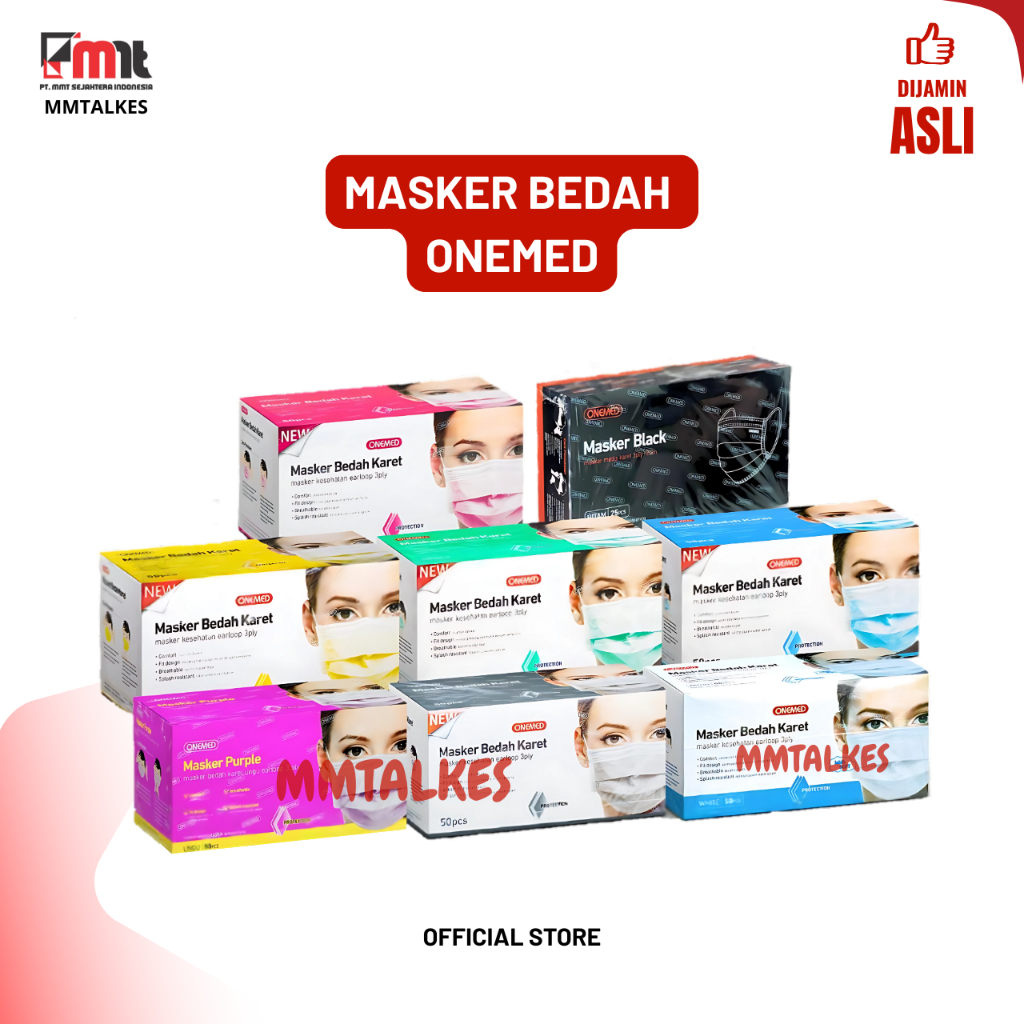 Jual MASKER MEDIS EARLOOP ONEMED 3PLY BEDAH KARET | Shopee Indonesia
