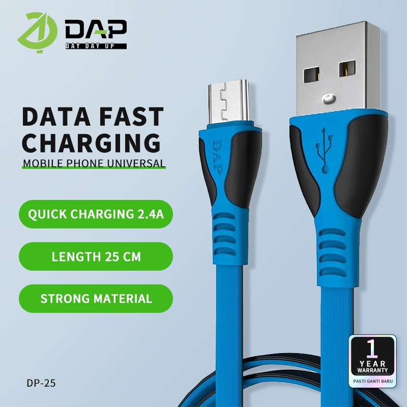 Jual DAP Kabel Data Android & Iphone 25cm Fast Charging 2.4A Garansi ...