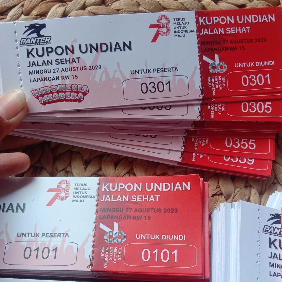 Jual Cetak Kupon Doorprize Hadiah 17 Agustus Free Desain isi 50pcs ...