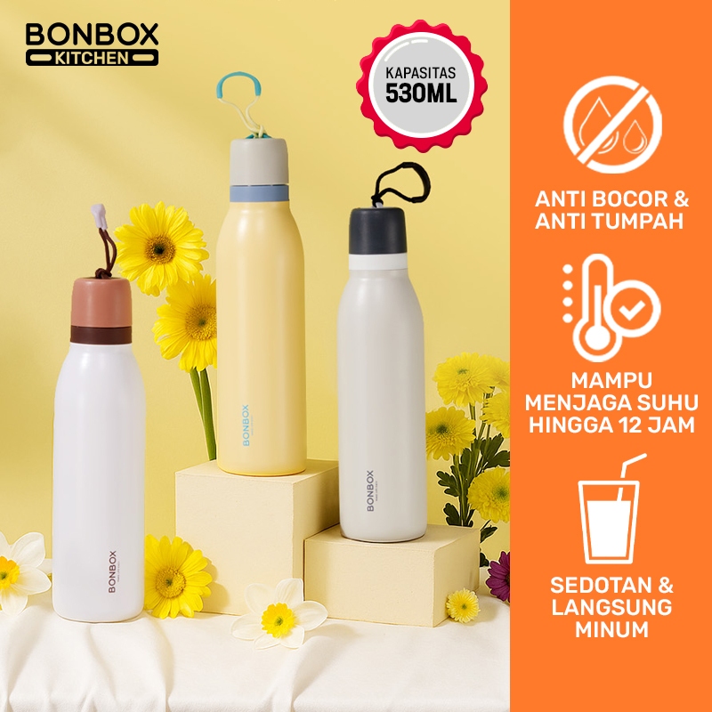 Jual BONBOX Kitchen Tumbler Stainless Steel 530ML - Isulated Vacuum Bottle Tahan Panas Dingin 12 ...