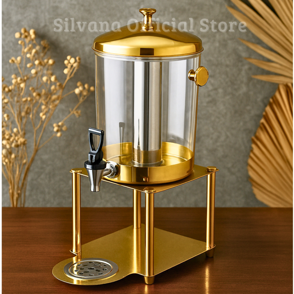 Jual Silvana SL-6670 Gold Stainlees Steeel Tempat Juice Dispenser 8 ...