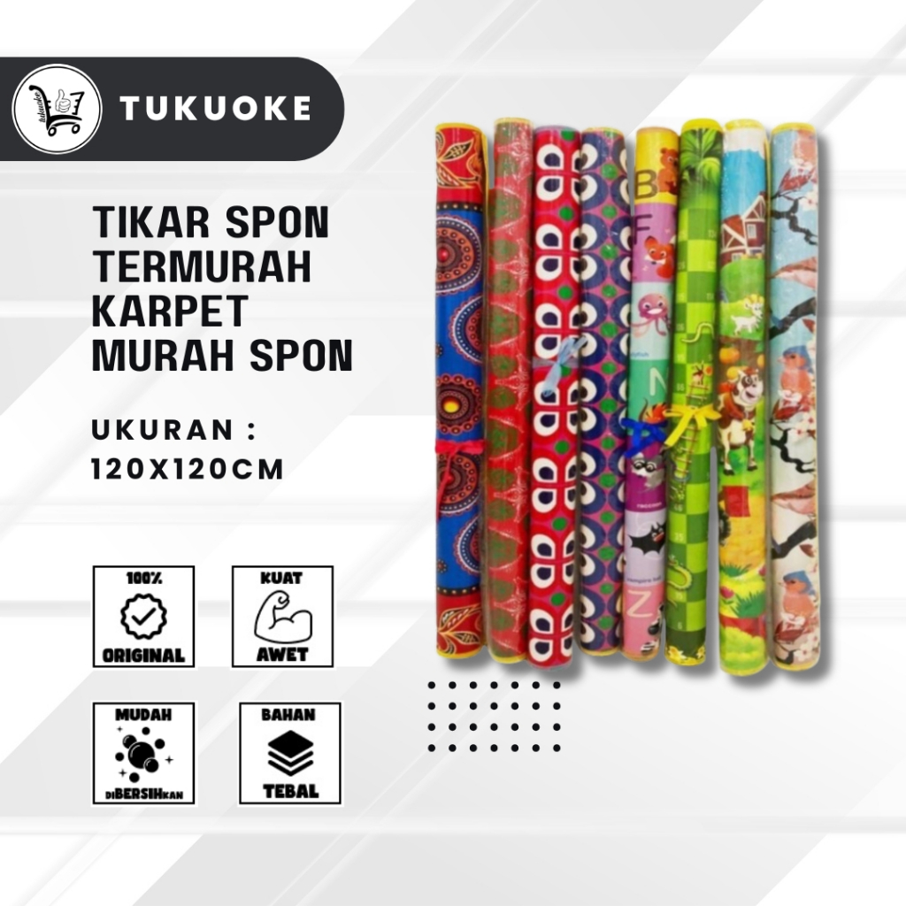 Jual TIKAR SPON TERMURAH KARPET MURAH SPON MOTIF KARAKTER (120x120CM ...