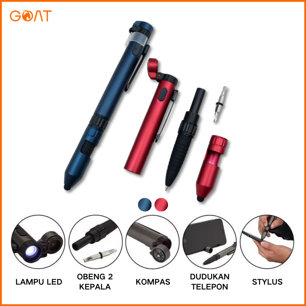 Jual [Ready COD]Pena perkakas multifungsi enam-dalam-satu Pulpen Kompas ...