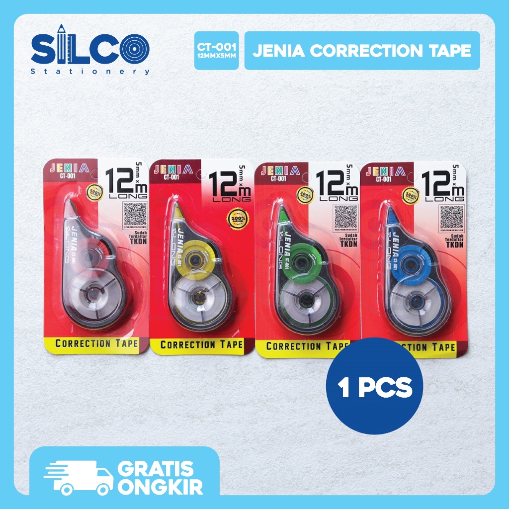 Jual Correction Tape JENIA CT-001 12m x 5mm / Tipe X Kertas / Tipex ...