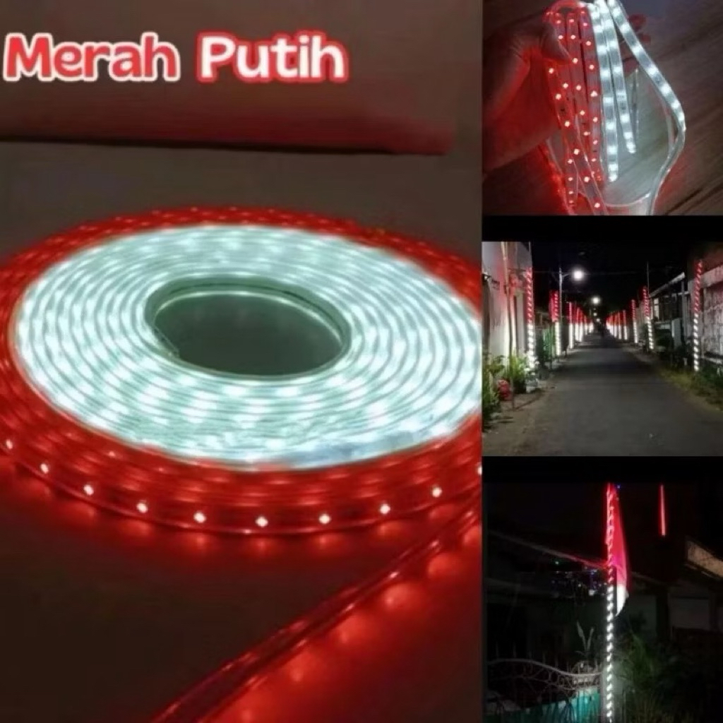 Jual LAMPU LED STRIP 5050 MERAH PUTIH PANJANG 4 METER 6METER 8METER ...