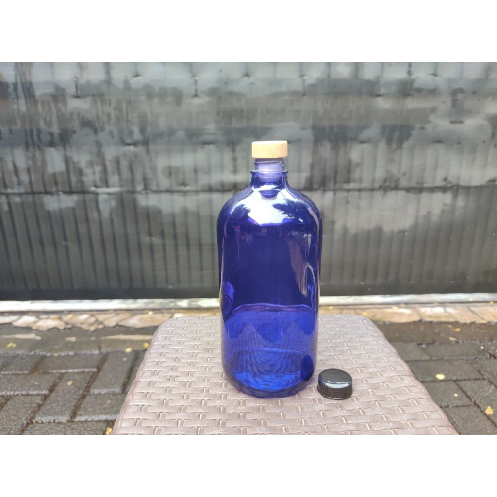 Jual BOTOL KACA BIRU BARU / BOTOL HEALING BUKAN BOTOL BEKAS - BLUE ...