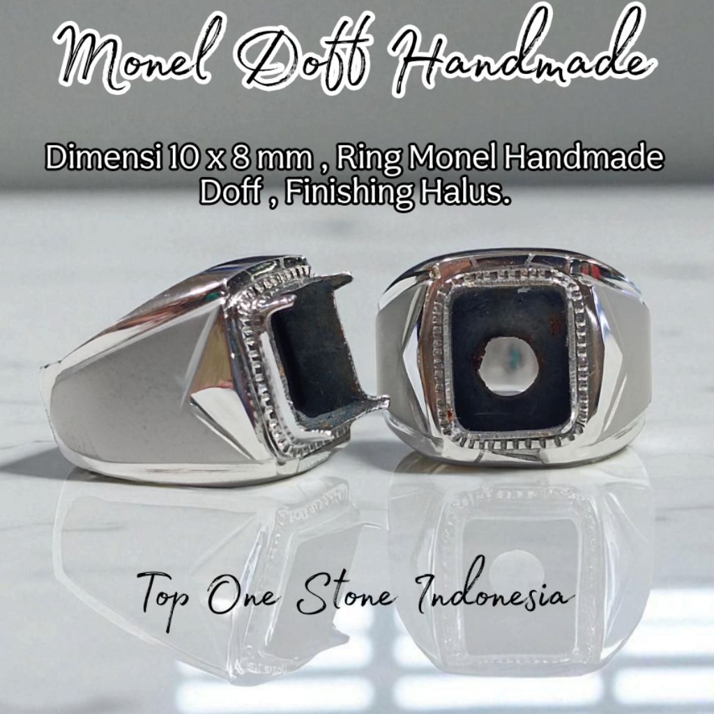 Jual [TOS] RING MONEL DOFF PERSEGI 10 X 8 MM | Shopee Indonesia