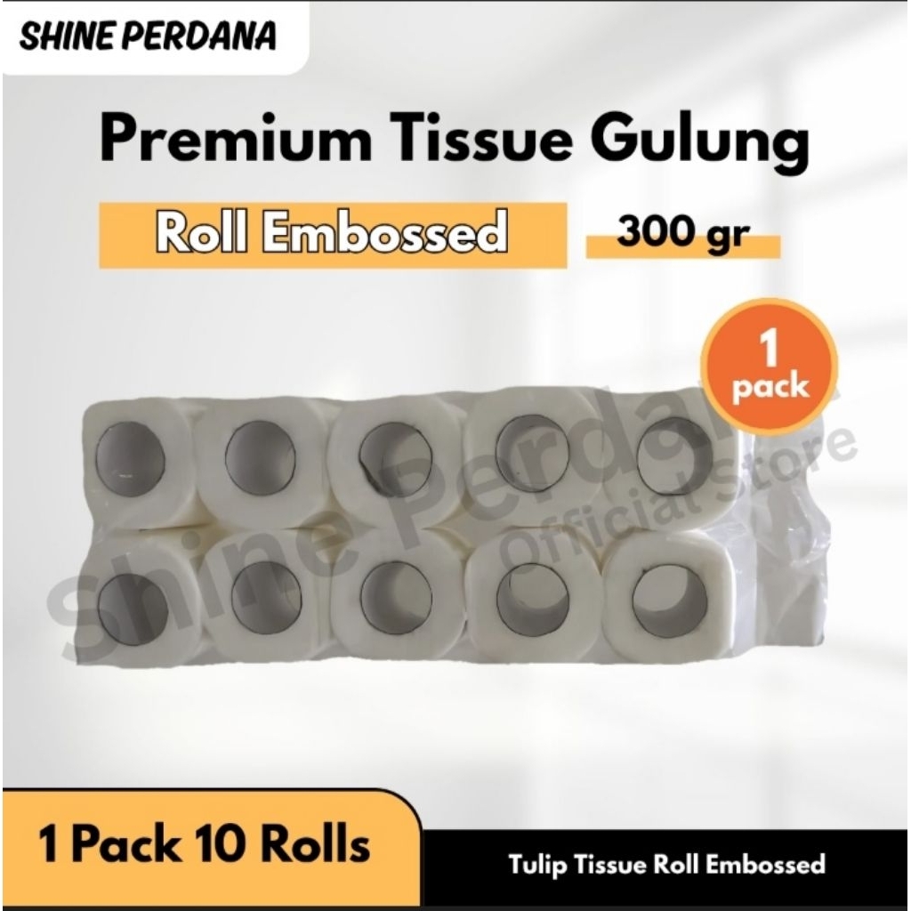 Jual Premium Tisu Tissue Gulung Roll Embossed isi 10 Rolls Merk TULIP ...