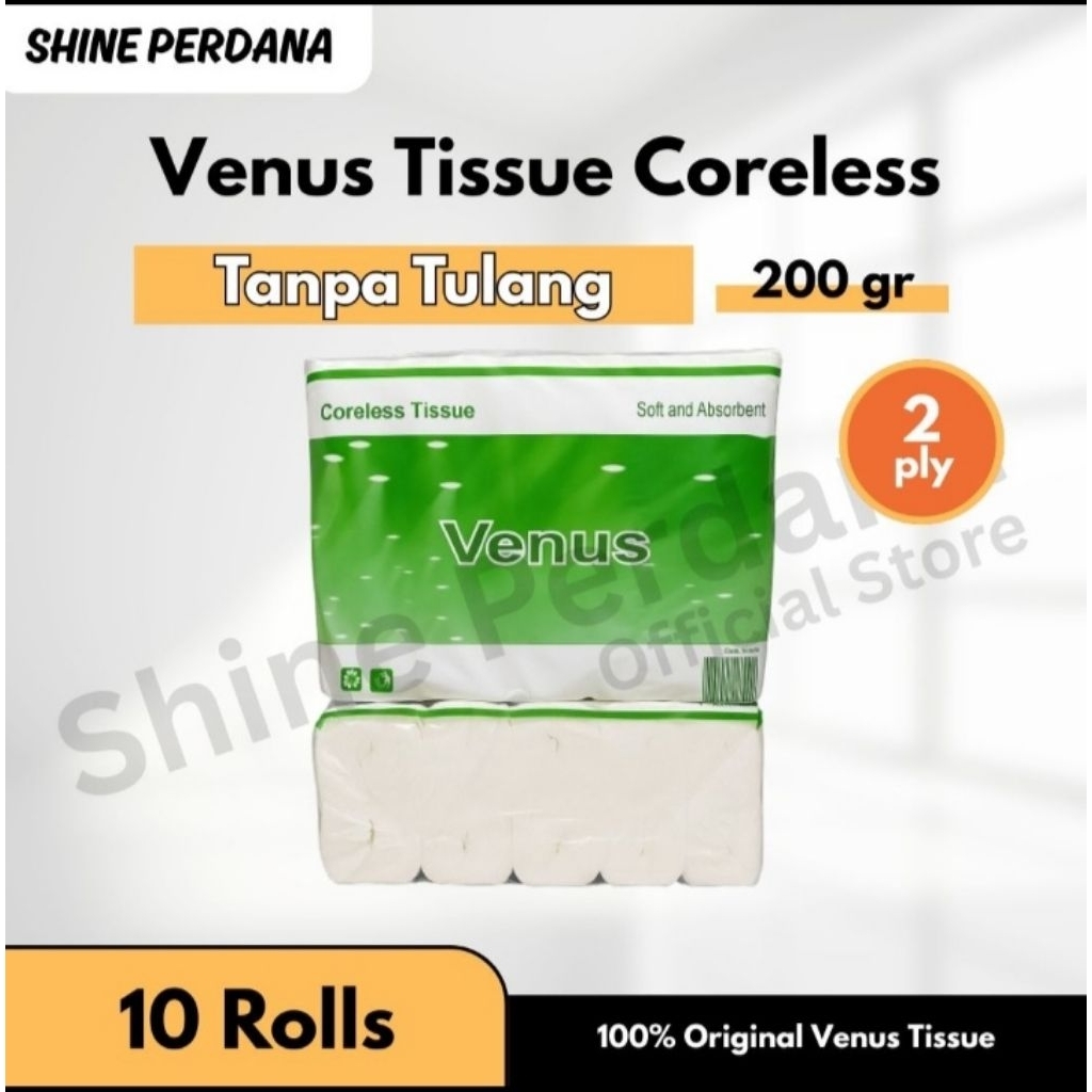 Jual Tissue Tisu Gulung Roll Coreless Tanpa Tulang 2ply Isi 10 Roll 200 ...