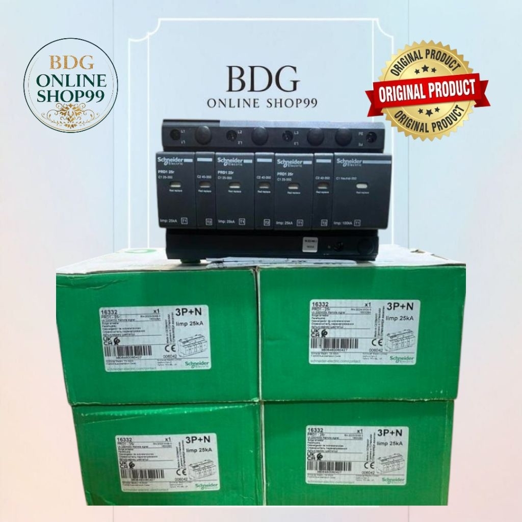 Jual ACTI 9 PRD1 25r Modular surge - 3 poles+N-350V with Remote ...