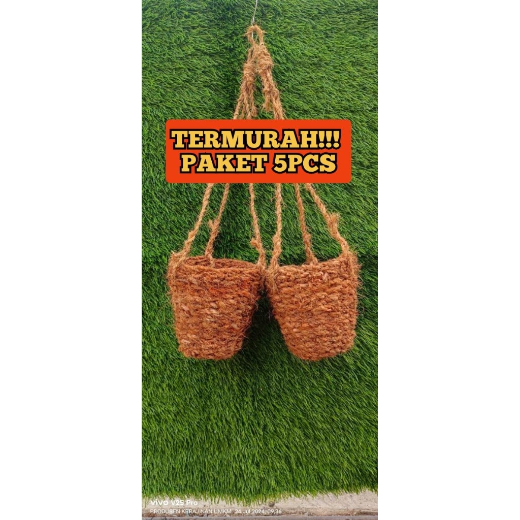 Jual POT BUNGA ANGGREK SERABUT KELAPA KERUCUT TEMPEL DINDING | Shopee ...