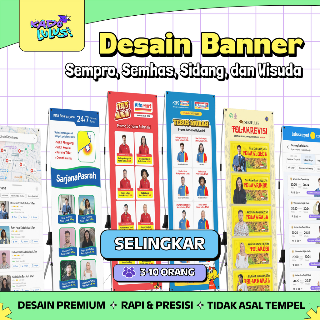 Jual KADO LULUS Banner Spanduk Sidang Skripsi Wisuda Desain Unik Lucu ...