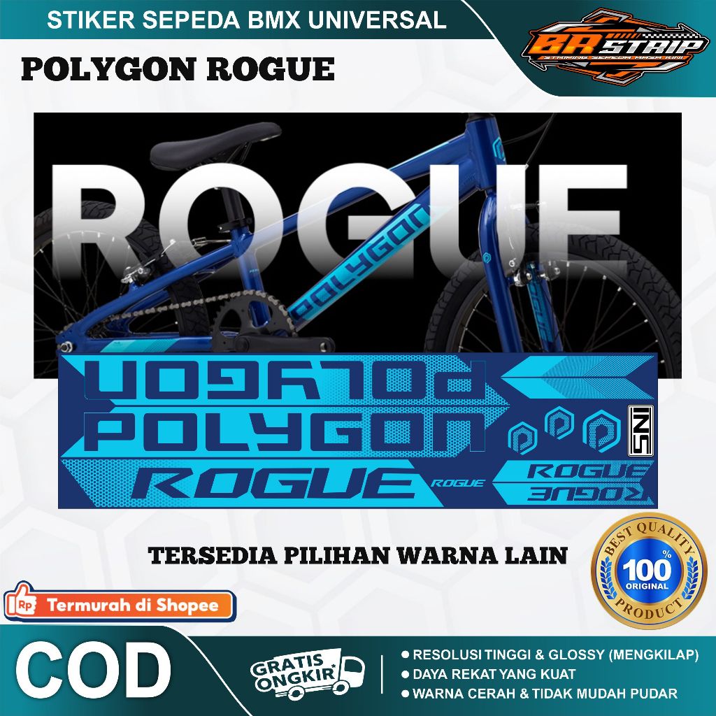 Jual (COD) NEW stiker striping sepeda polygon rogue BMX 18 20 decal ...