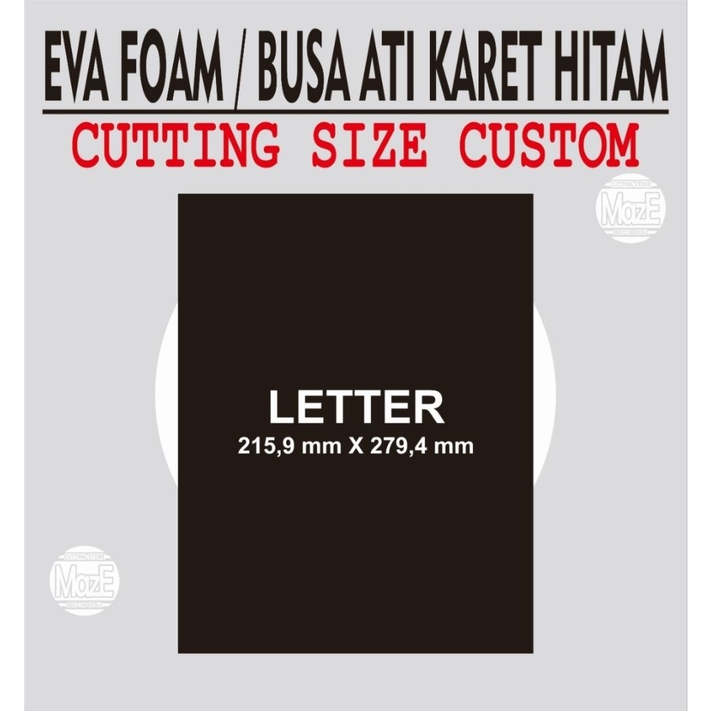 Jual Eva Foam Hitam Size Letter Busa Ati Karet Kotak Kertas Cutting ...