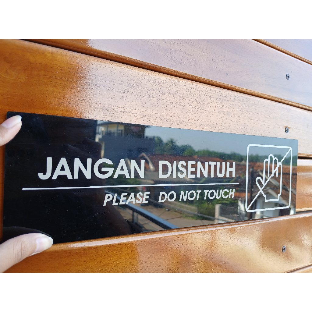 Jual signpop up jangan disentuh / signboard please do not touch akrilik ...