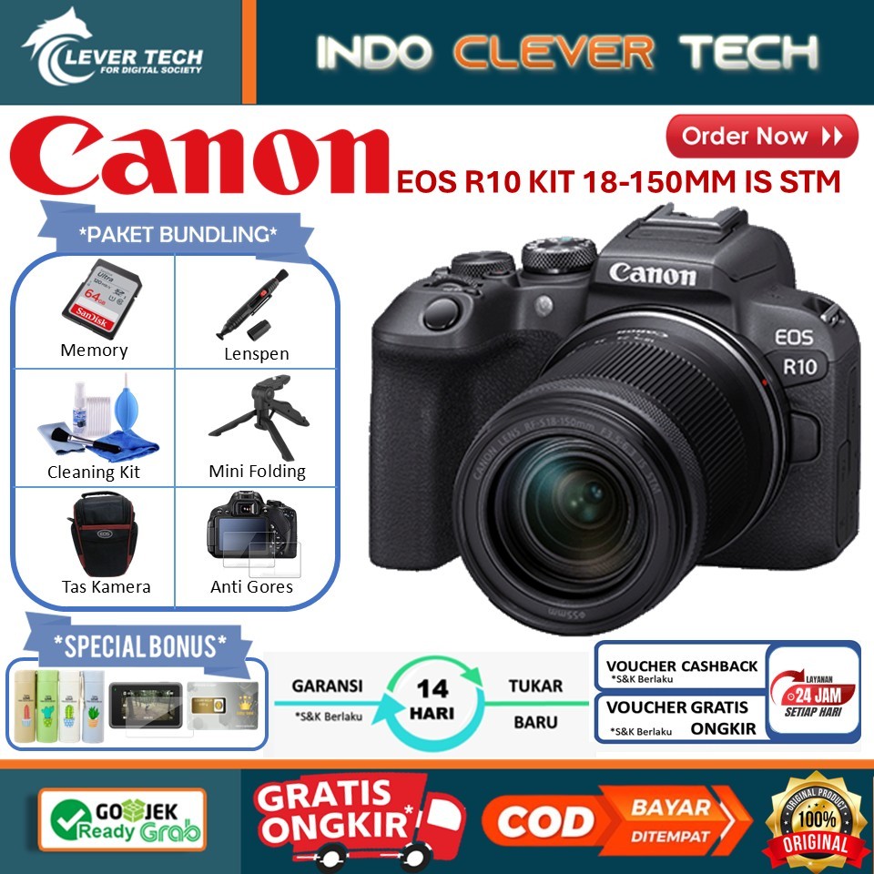 Jual Canon EOS R10 Kit RF-S 18-150mm STM Mirrorless Camera - GARANSI 1 ...