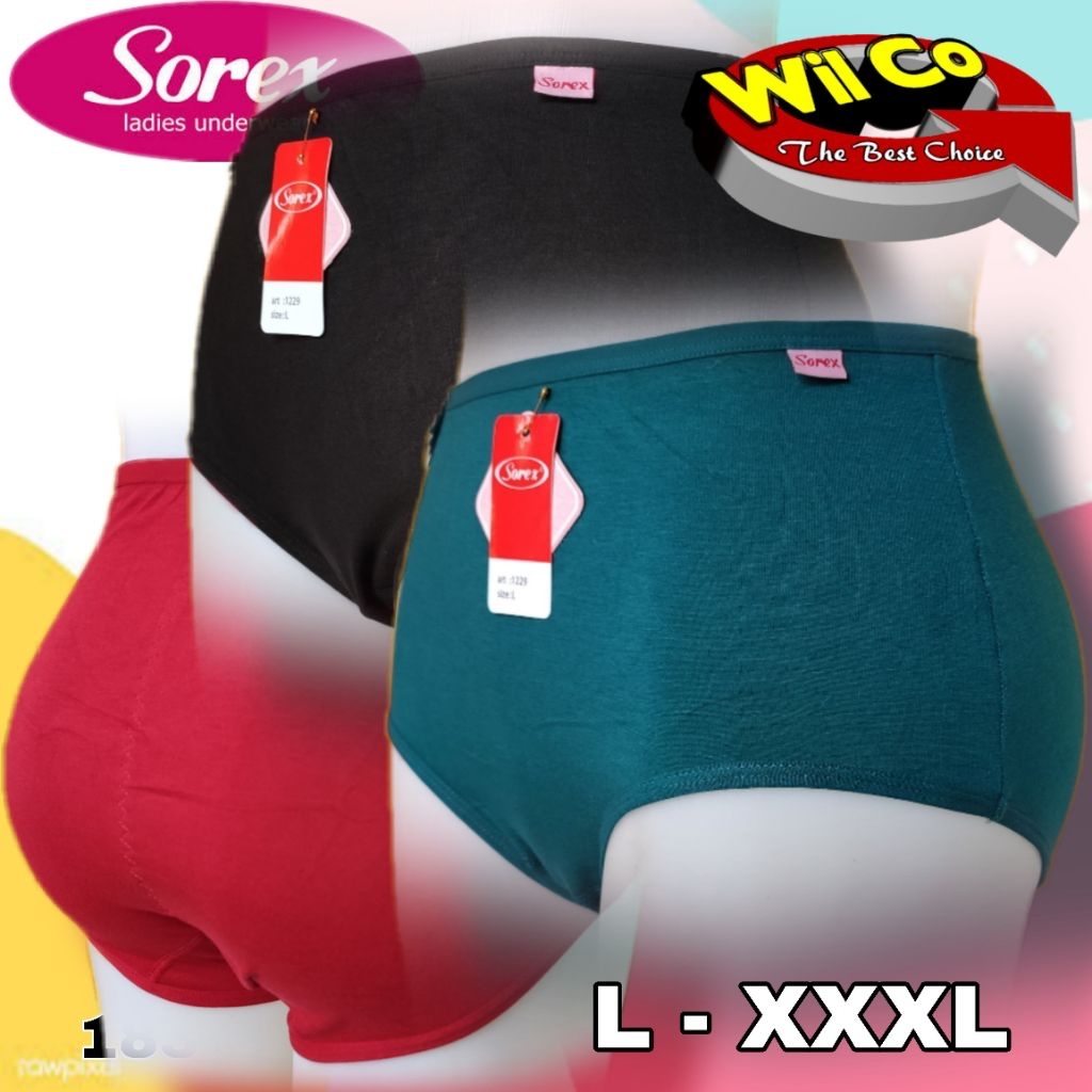 Jual K183 (1-3 pcs) Sorex Celana Dalam Wanita Jumbo, Celana Dalam Perempuan Big Size Size L EL ...